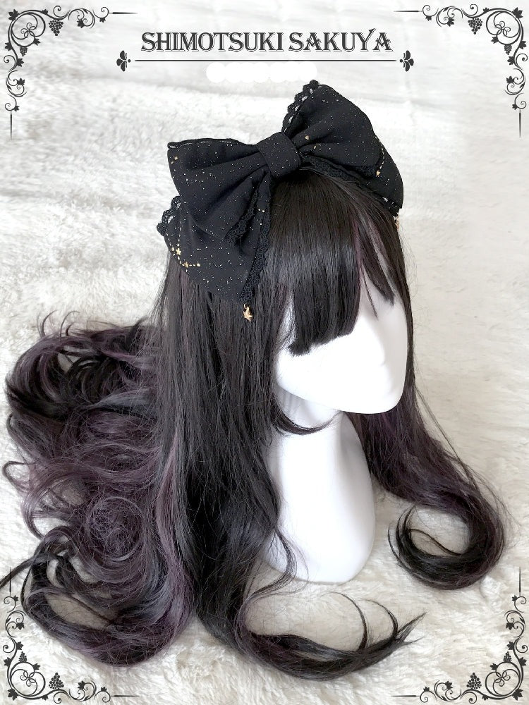 Sakuya Lolita~Whisper of Stars~Vintage Lolita Headdress Large Bow KC