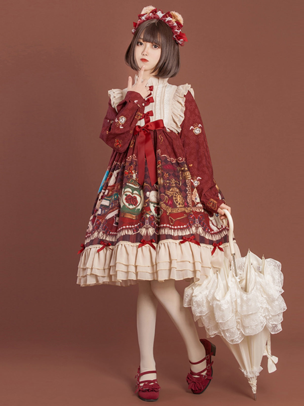 OCELOT~Crown Bear~Kawaii Daily Lolita Long OP Dress